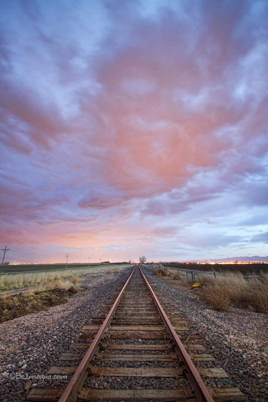 Trains and Railroad Tracks Sunset Sky